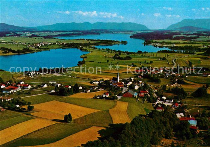 Taching See mit Tachinger und Waginger See Fliegeraufnahme Kat. Taching ...