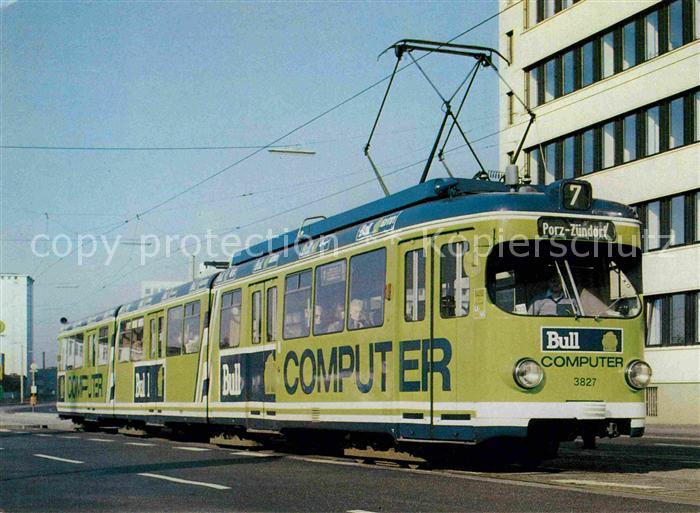 Strassenbahn Wagen 3827 Bull Computer Koeln Kat. Strassenbahn Nr ...