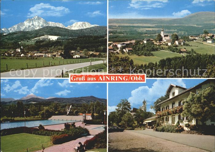 AK / Ansichtskarte Ainring Totalansicht Panorama Schwimmbad Kat ...