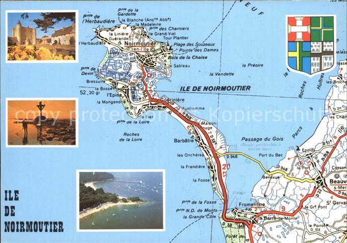 AK / Ansichtskarte Ile de Noirmoutier Map Landkarte Kat. Noirmoutier en ...