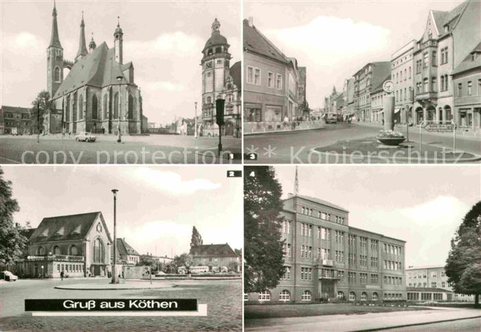 AK / Ansichtskarte Koethen Anhalt Marktplatz St Jakobskirche Rathaus ...