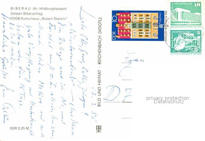 AK / Ansichtskarte Biberau Biberschlag Kulturhaus Robert Stamm Kat ...