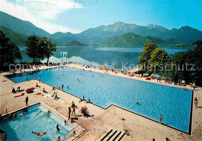 AK / Ansichtskarte Kochel See Trimini Schwimmbad Abendstimmung Huber Karte Nr 8988 Kat. Kochel a ...