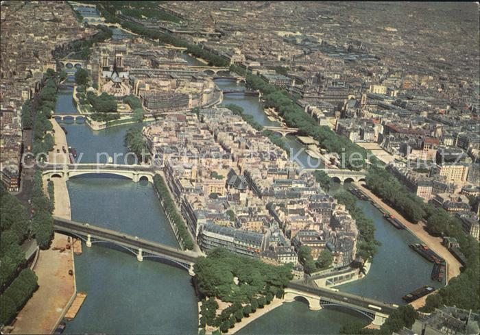 AK / Ansichtskarte Paris Ile Saint Louis Ile de la Cite vue aerienne ...