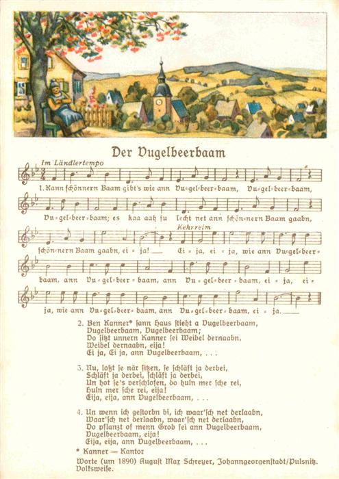 AK / Ansichtskarte Liederkarte Der Vugelbeerbaam Kat. Musik Nr. kb04007 ...