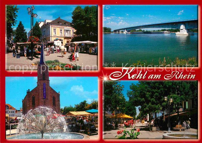 Kehl Rhein Europabruecke bei Nacht Kat. Kehl Nr. kf88407 - oldthing ...