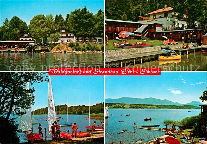 AK / Ansichtskarte Stephanskirchen Simssee Waldgasthof Strandbad Liebl ...