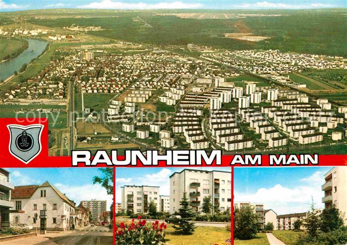AK / Ansichtskarte Raunheim Siedlung Hochhaeuser Fliegeraufnahme Kat ...