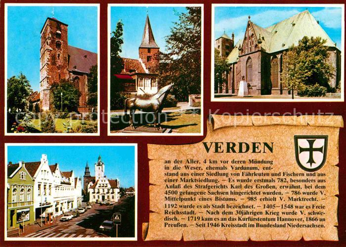 AK / Ansichtskarte Verden Aller Dom Pferde Museum Statue Kirche ...