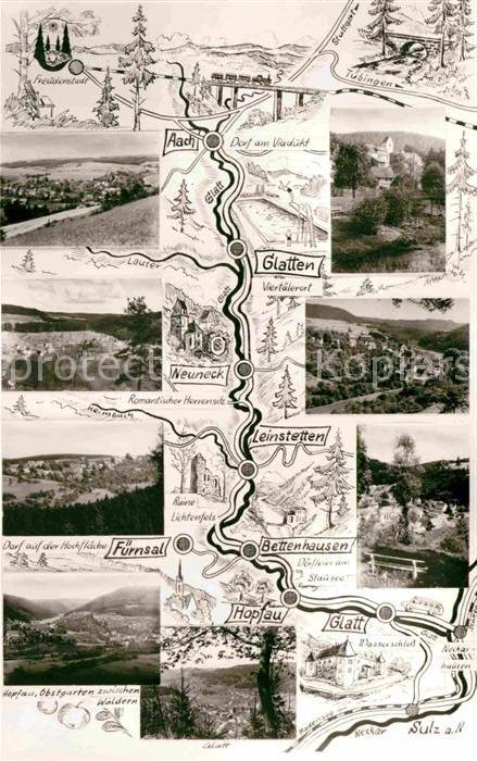 AK / Ansichtskarte Glatten Freudenstadt Landkarte Kat. Glatten Nr ...