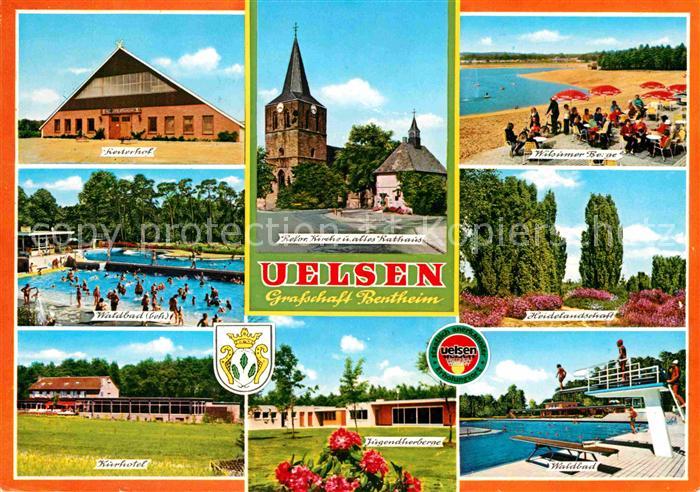 AK / Ansichtskarte Uelsen Reiterhof Kirche Rathaus Wilsumer Berge ...