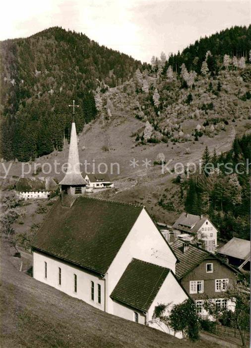 Ak Ansichtskarte Wildgutach Kirche Gasthaus Pension Zum Loewen Kat