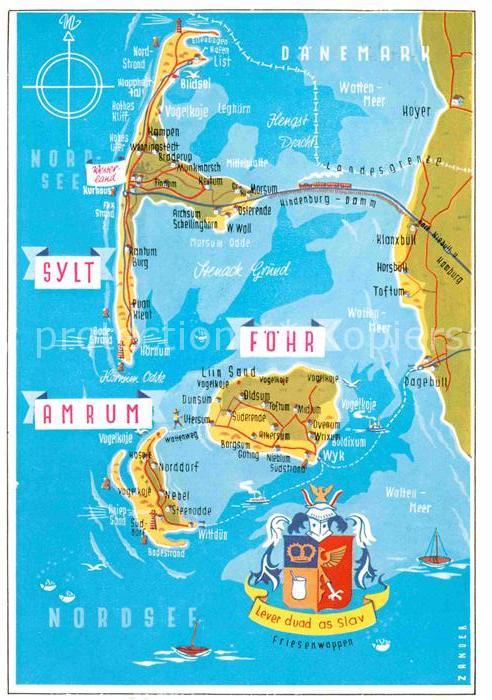 Sylt Landkarte der Insel Sylt Kat. Sylt Ost Nr. kg59309 - oldthing ...