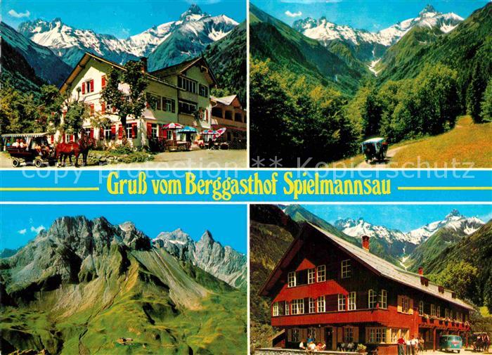 Ak Ansichtskarte Oberstdorf Berggasthof Spielmannsau Alpenpanorama