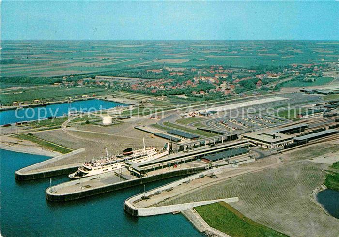 AK / Ansichtskarte Rodbyhavn Rodby Motorfaehrschiff Fliegeraufnahme Nr ...