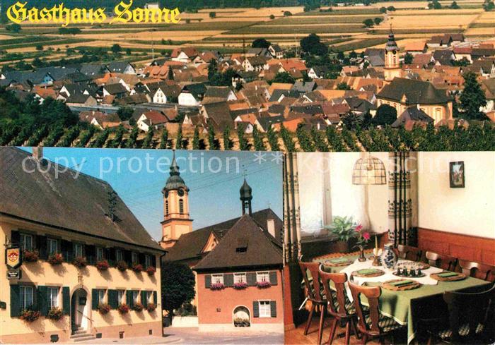 AK / Ansichtskarte Merdingen Gasthaus Sonne Panorama Kirche Kat ...