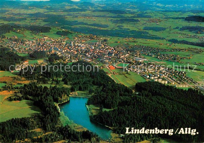 AK / Ansichtskarte Lindenberg_Allgaeu Fliegeraufnahme mit Waldsee ...