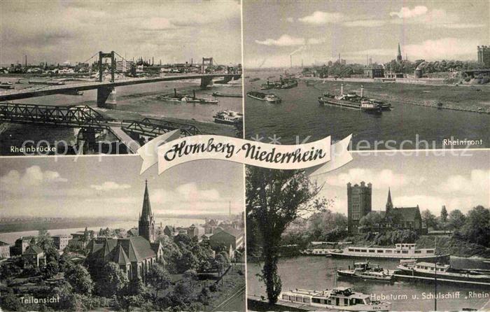 AK / Ansichtskarte Homberg_Niederrhein Rheinbruecke Ruhrort Hebeturm ...
