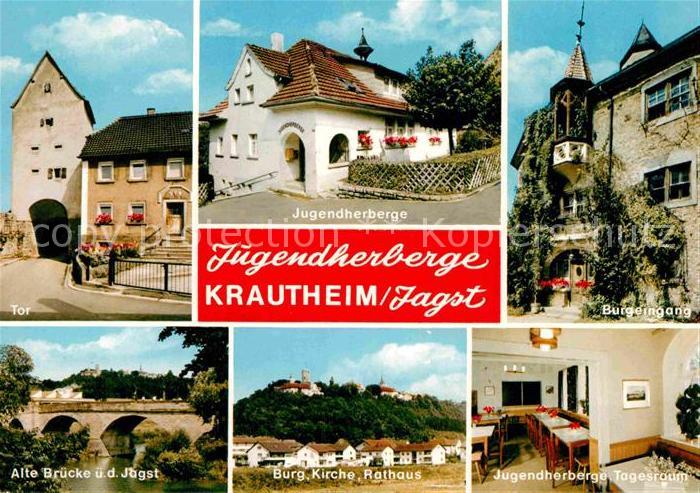AK / Ansichtskarte Krautheim Jagst Jugendherberge Tor Burgeingang Burg ...