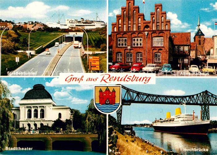 AK / Ansichtskarte Rendsburg Strassentunnel Altes Rathaus Hochbruecke ...