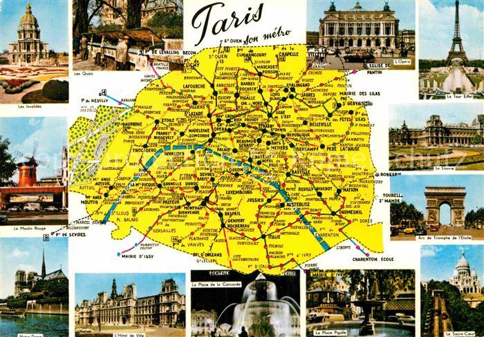 AK / Ansichtskarte Paris Stadtplan.. | Ansichtskarten günstig
