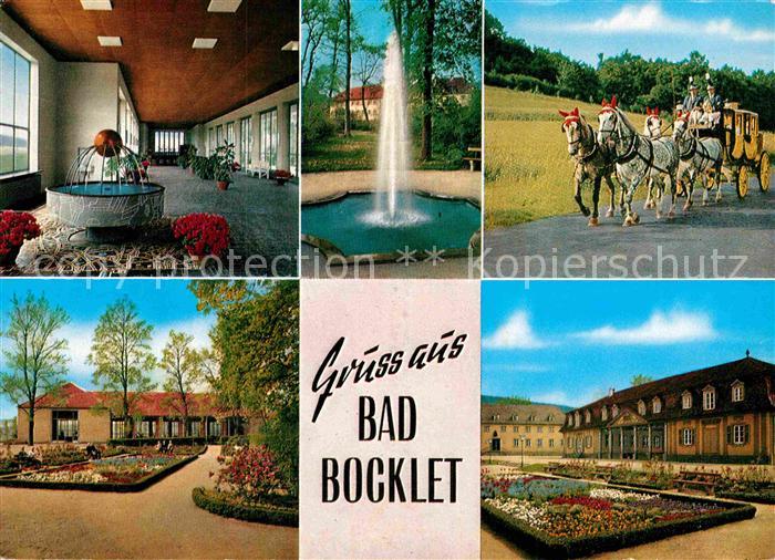 AK / Ansichtskarte Bad Bocklet Kurhaus Fontaene Vierspaennerkutsche ...
