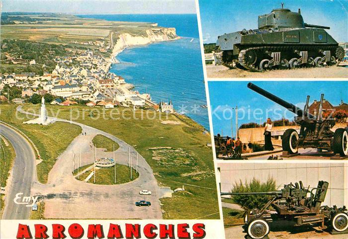 AK / Ansichtskarte Arromanches les Bains Panorama Pontons Digue ...