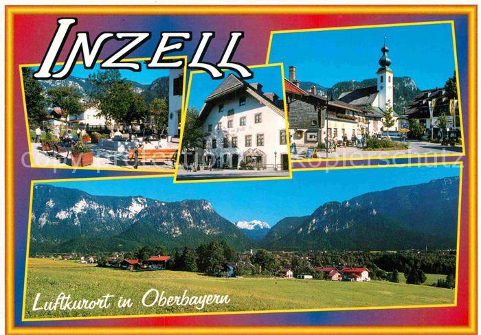 AK / Ansichtskarte Inzell Ortsmotiv mit Kirche Hotel Gaststaette ...