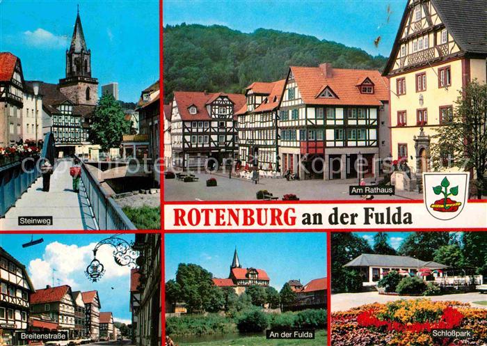AK / Ansichtskarte Rotenburg Fulda Stadtbild Schloss Marktplatz Rathaus ...