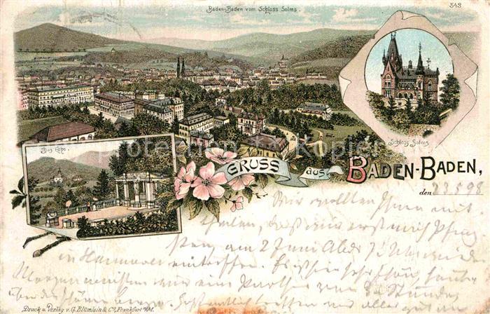 AK / Ansichtskarte Baden Baden Schloss Solms Echo Kat. Baden Baden Nr ...