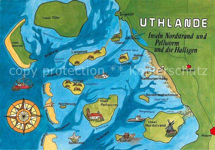 AK / Ansichtskarte Pellworm Nordseeinseln Pellworm Nordstrand und die ...