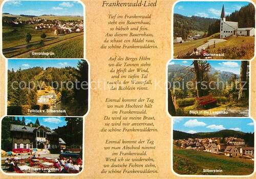 AK / Ansichtskarte Liederkarte Frankenwald Lied Geroldsgruen ...