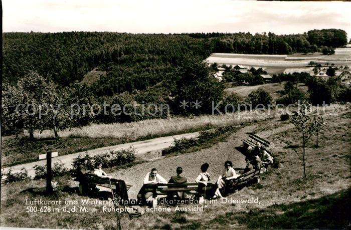 Ak Ansichtskarte Waldkatzenbach Ruheplatz Schoene Aussicht Kat