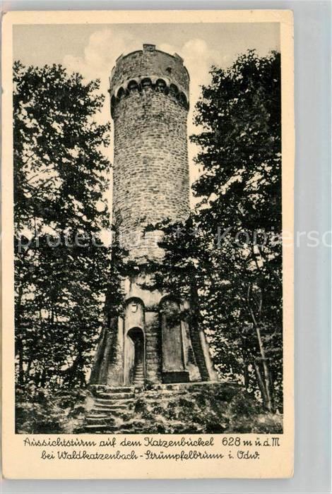 Ak Ansichtskarte Waldkatzenbach Aussichtsturm Auf Dem Katzenbuckel