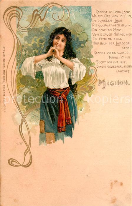 AK / Ansichtskarte Mignon Gedicht Goethe Litho Kat. Goethe Nr. df43691 ...