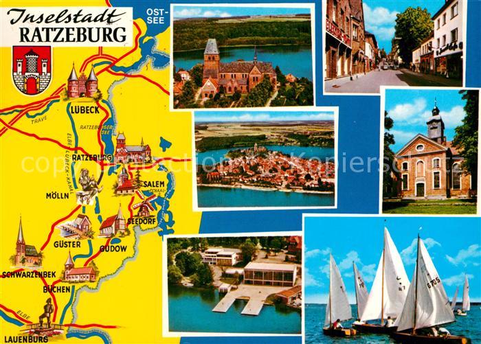 AK / Ansichtskarte Ratzeburg Blick zur Kirche Inselstadt Naturpark ...