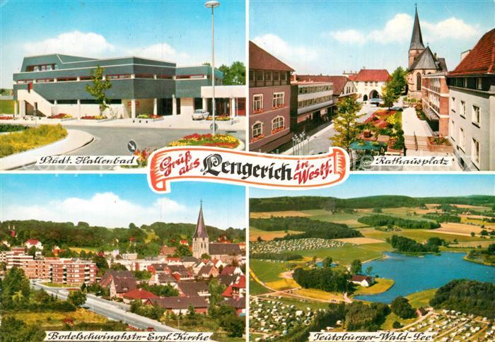 AK / Ansichtskarte Lengerich Westfalen Hallenbad Rathausplatz Kirche ...