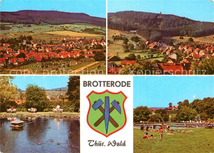 AK / Ansichtskarte Brotterode Gr. Inselsberg Schanze Schwimmbad Kat ...