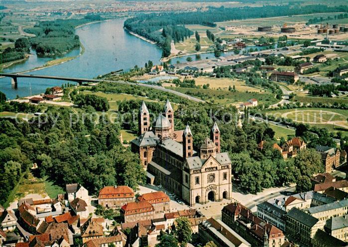 AK / Ansichtskarte Speyer Rhein Stadtpanorama mit Dom Fliegeraufnahme ...