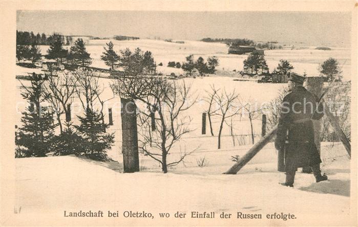 AK / Ansichtskarte Oletzko Winterlandschaft Einfall Russen Kat ...