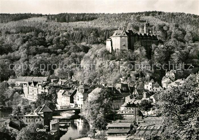 AK / Ansichtskarte Greiz Thueringen Stadtbild mit Schloss Kat. Greiz Nr ...