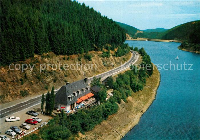AK / Ansichtskarte Okertalsperre Fliegeraufnahme Brueckenschaenke am ...
