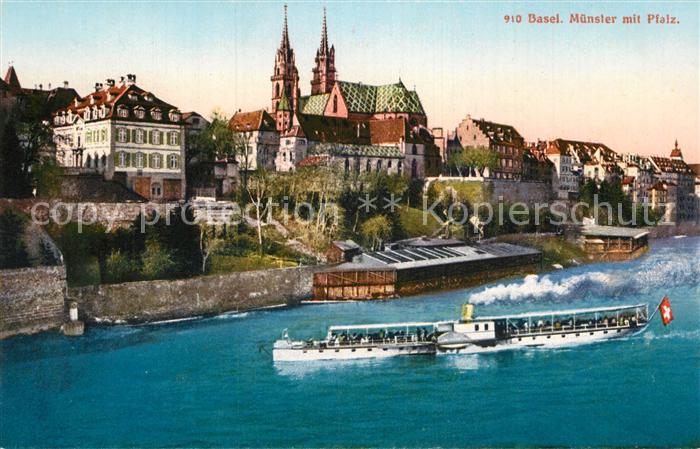 AK / Ansichtskarte Basel BS Muenster mit Pfalz Rhein Dampfer Kat. Basel ...