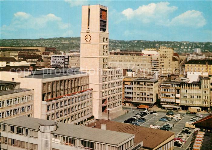 AK / Ansichtskarte Stuttgart Neues Rathaus mit Marktplatz Kat ...