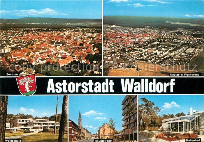 AK / Ansichtskarte Walldorf Baden Fliegeraufnahme Kautzel Hallenbad ...