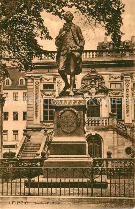 AK / Ansichtskarte Leipzig Goethe Denkmal Statue Kat. Leipzig Nr ...