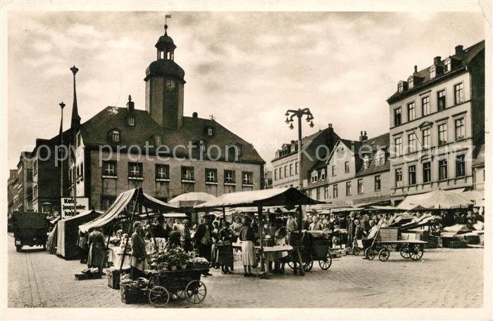 AK / Ansichtskarte Meerane Marktplatz mit Rathaus Kat. Meerane Nr ...
