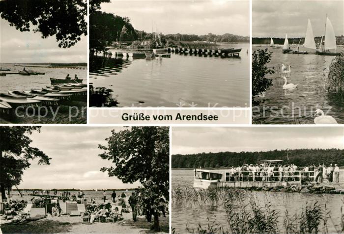 AK / Ansichtskarte Arendsee Altmark Bootsliegeplatz Bootssteg Strand ...
