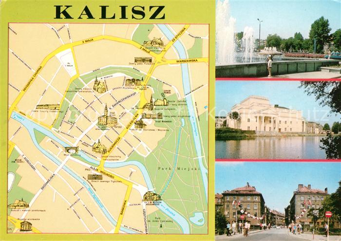 AK / Ansichtskarte Kalisz Stadtplan Platz Gebaeude Strassenpartie Kat ...