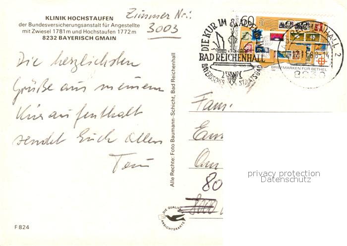 AK / Ansichtskarte Bayerisch Gmain Klinik Hochstaufen der BVA Zwiesel ...